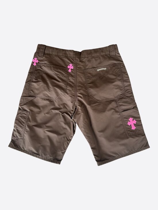 Chrome Hearts | Shorts | Chrome Hearts Brown Nylon Leather Cross Patch ...